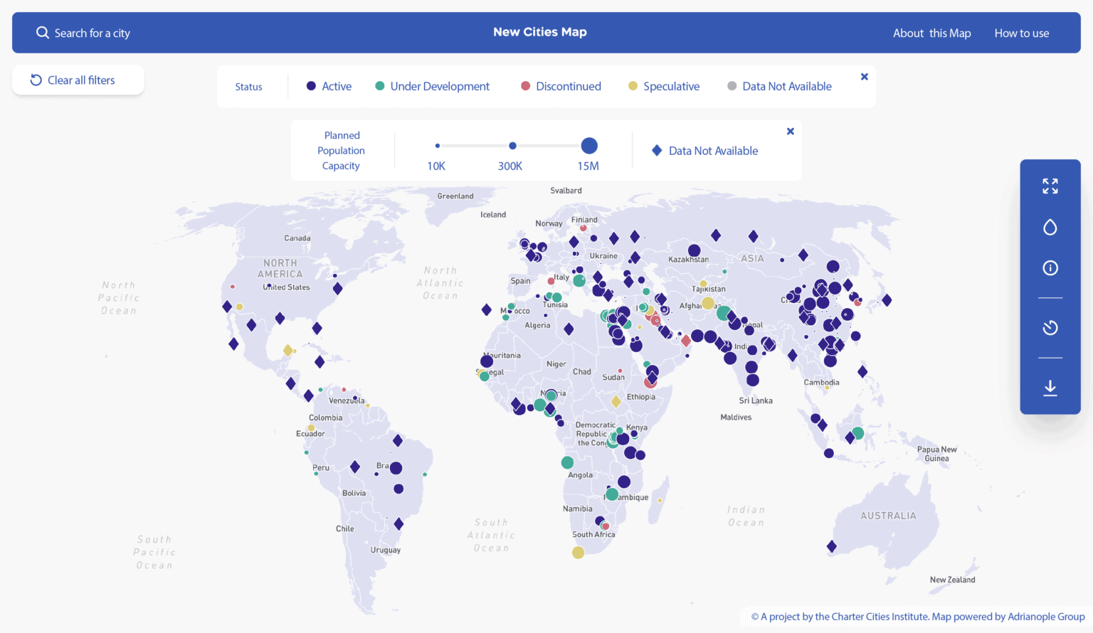 New Cities Map - The Future of Development